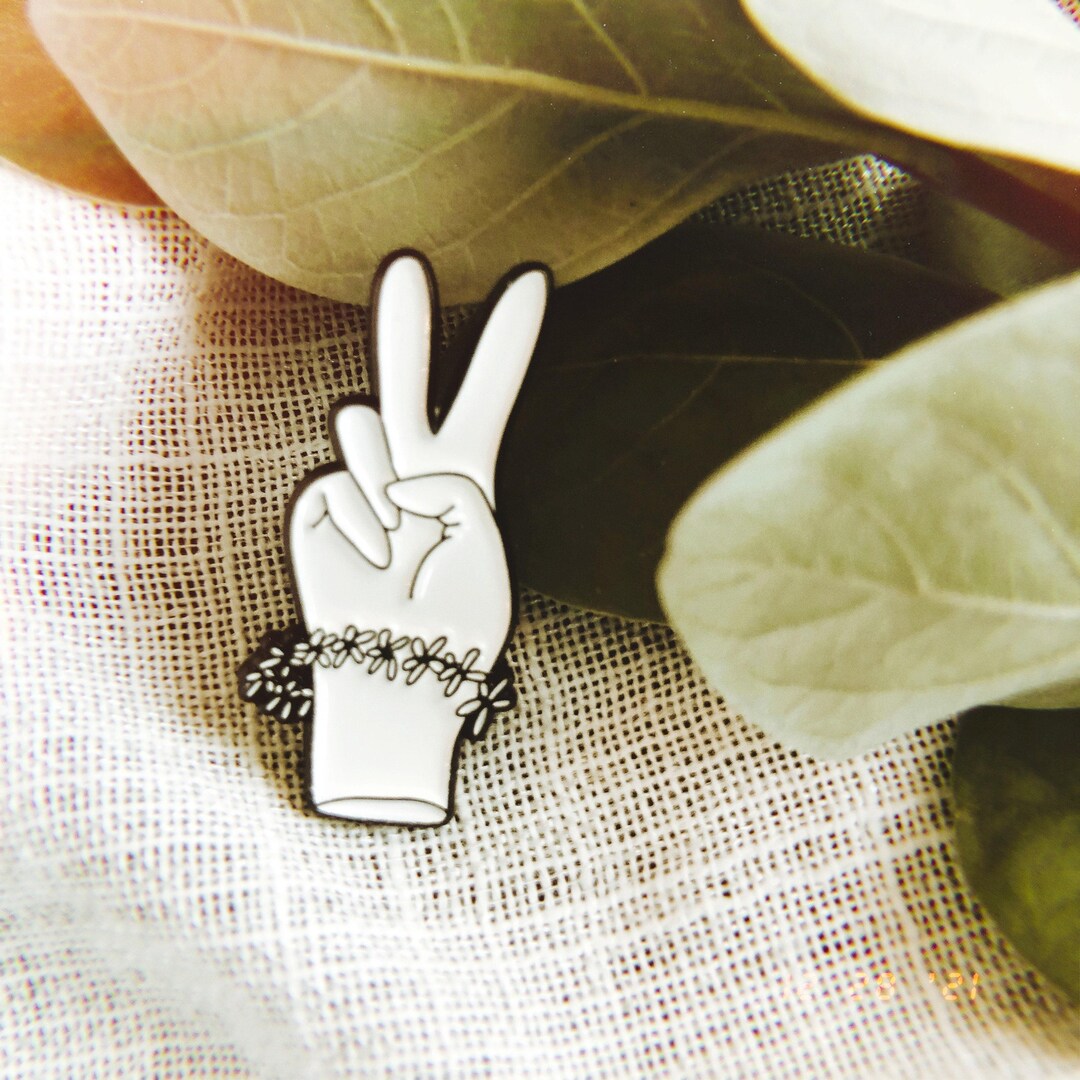 Peace Out Enamel Pin | Peace Sign - Etsy
