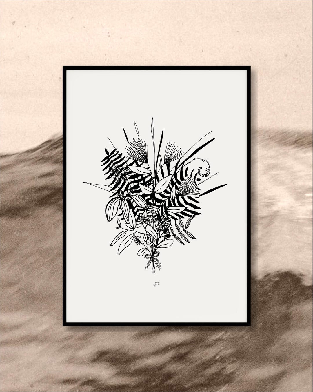 Poke Pua Art Print | Native Hawaiian Flowers Drawing | Tropical ...