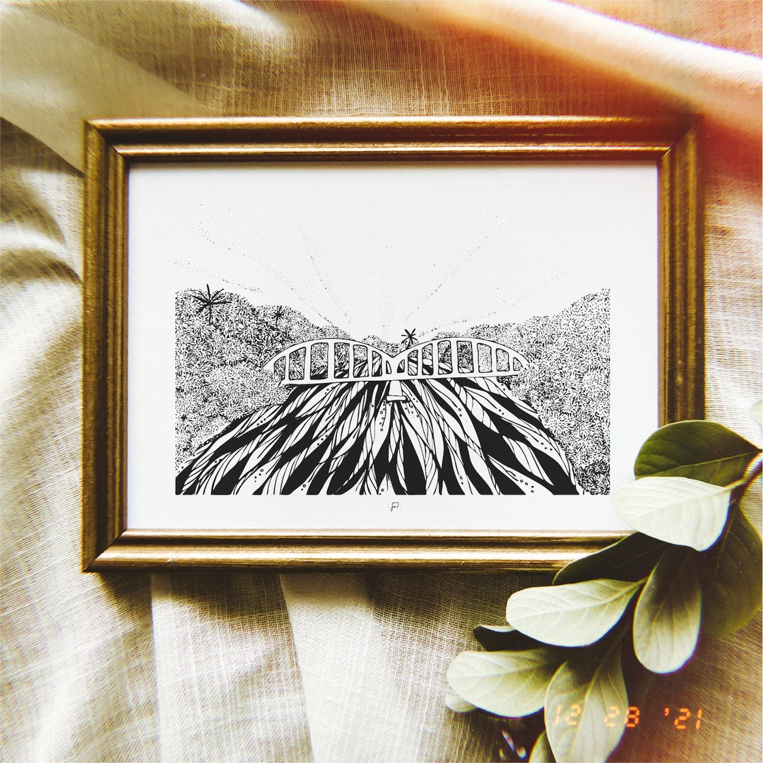 Line Drawing Haleiwa Bridge Sunny Weeks Rainbow Bridge Hawaii Art ...