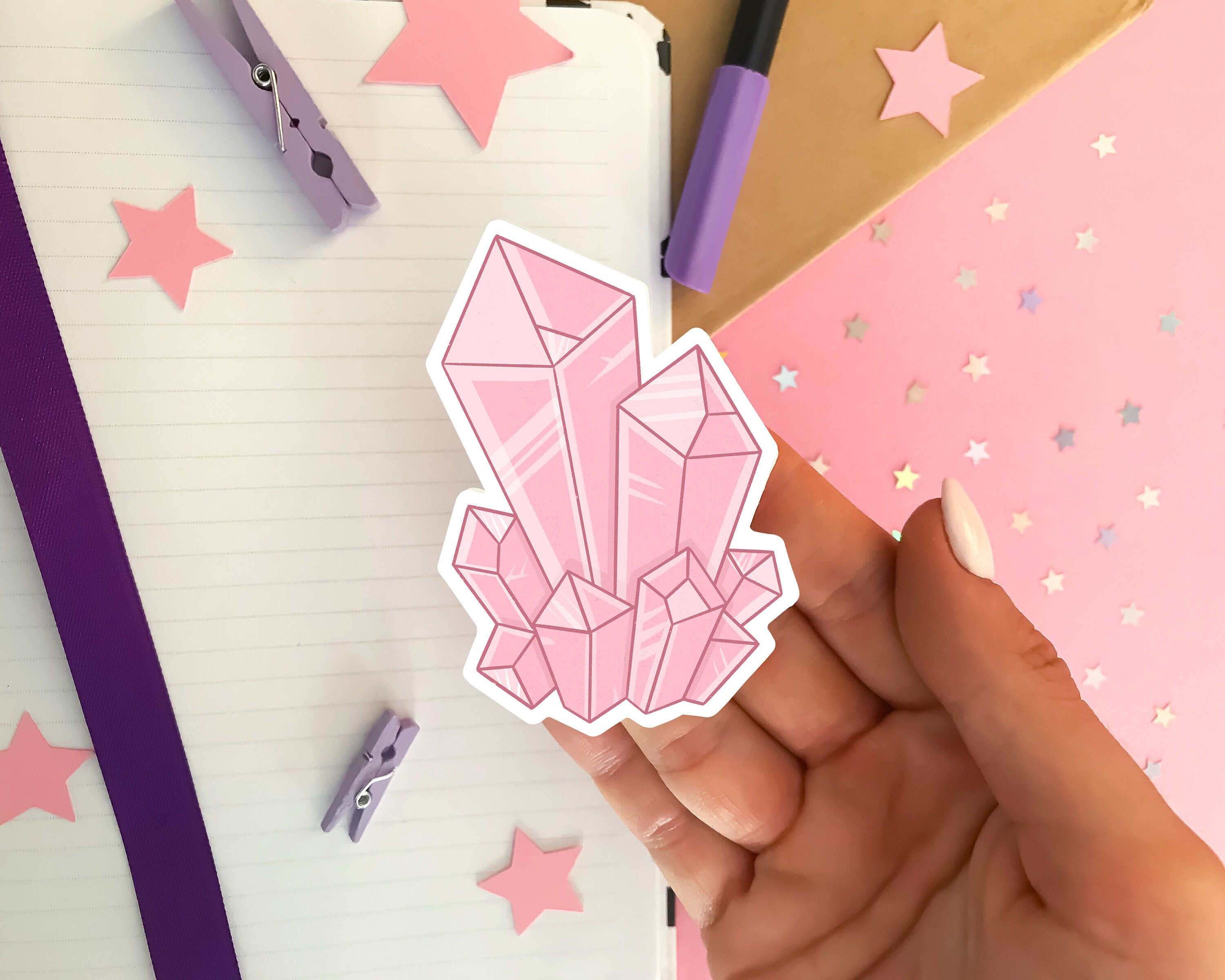 Crystal Sticker Waterproof Paper Aesthetic Stickers Pastel | Etsy
