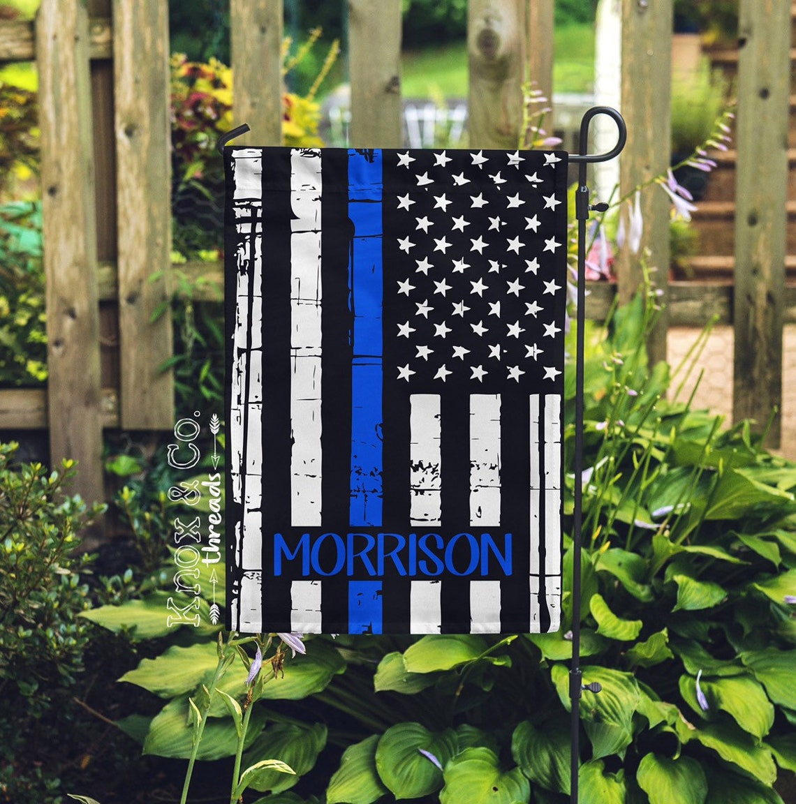 Thin Blue Line Personalized Garden Flag Back the Blue - Etsy