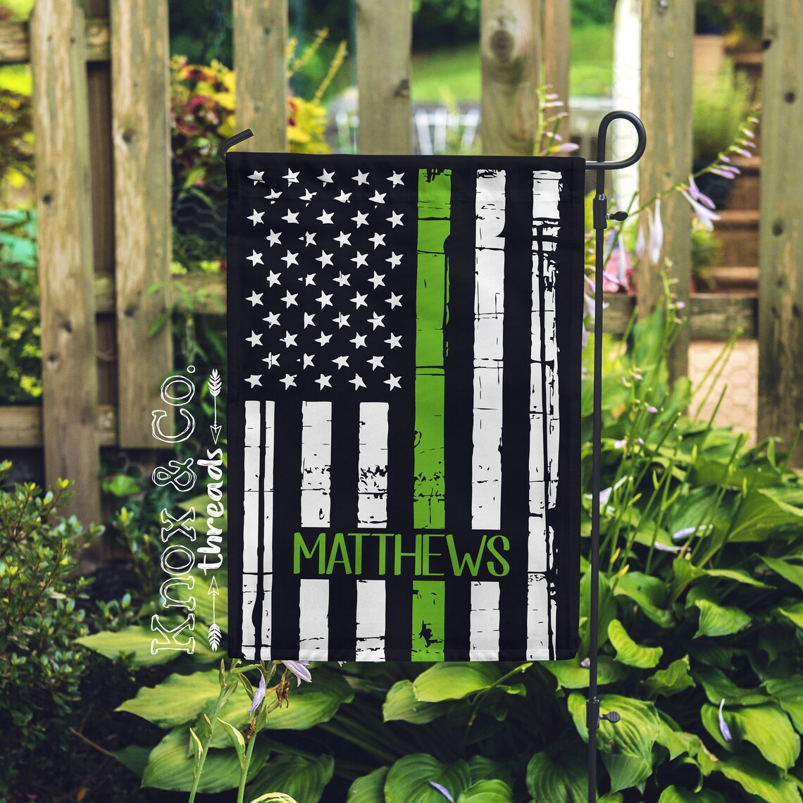 Thin Green Line Personalized Garden Flag Military Army | Etsy