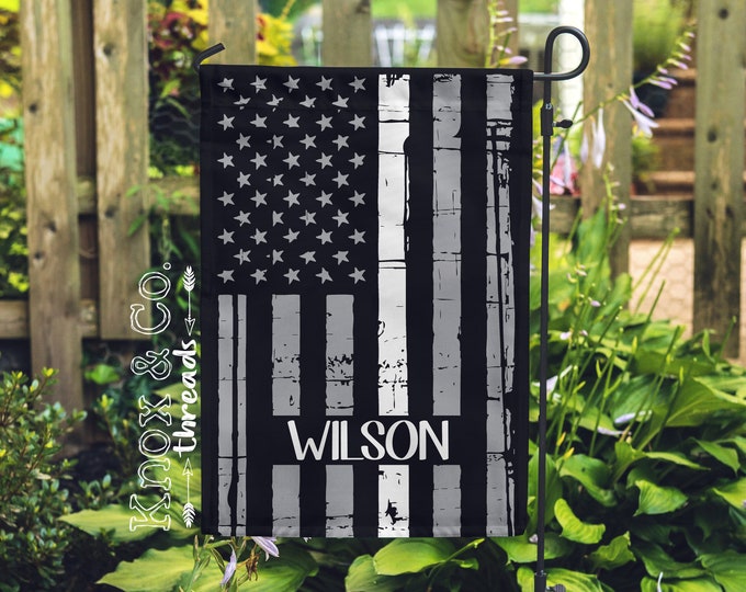 Thin White Line - Personalized Garden Flag - Emergency Services ...