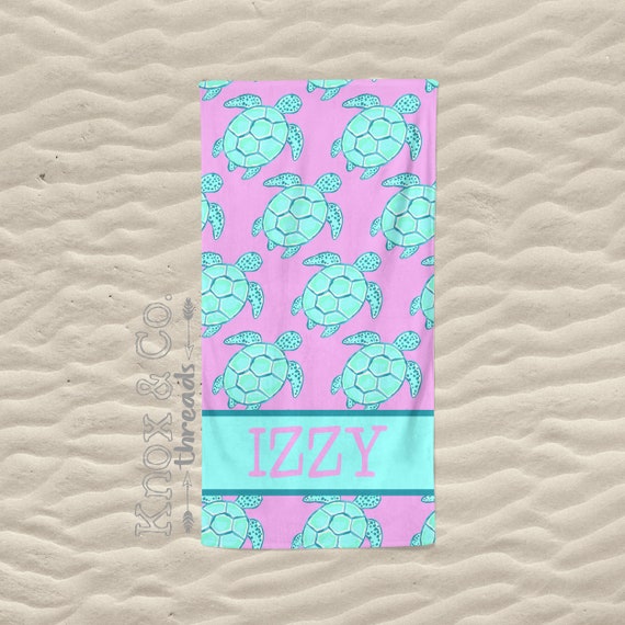Personalized Beach Towel Sea Turtle Beach Towel VSCO | Etsy