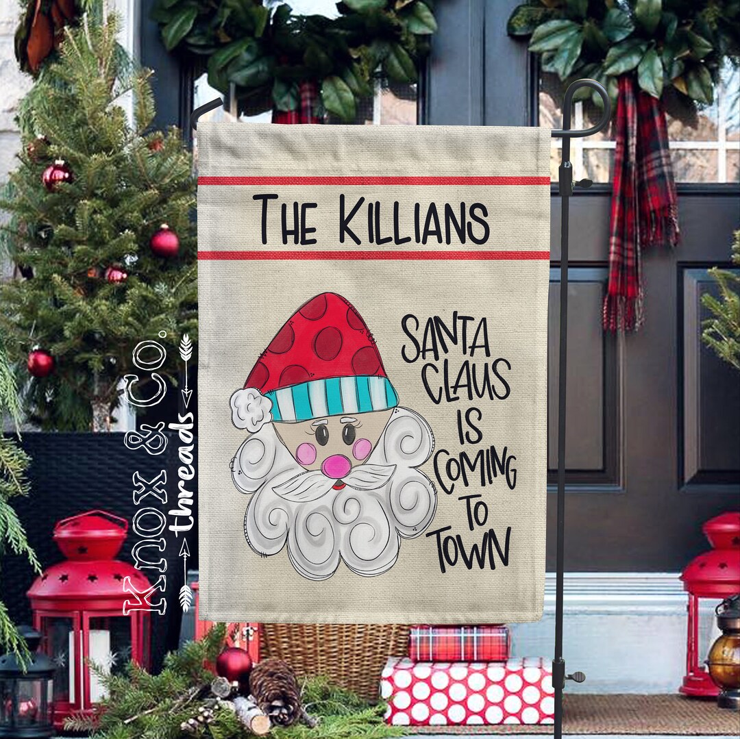 Personalized Christmas Garden Flag - Santa Flag - Believe - Christmas ...