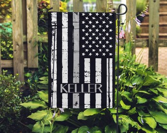 Thin Silver Line Flag | Etsy
