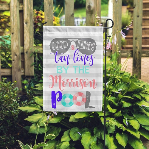 Personalized Pool Garden Flag Pool Flag Summer Poolside - Etsy