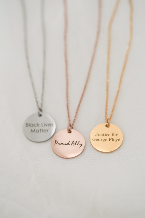 Custom Black Lives Matter Necklace Stop Asian Hate Make Racism | Etsy