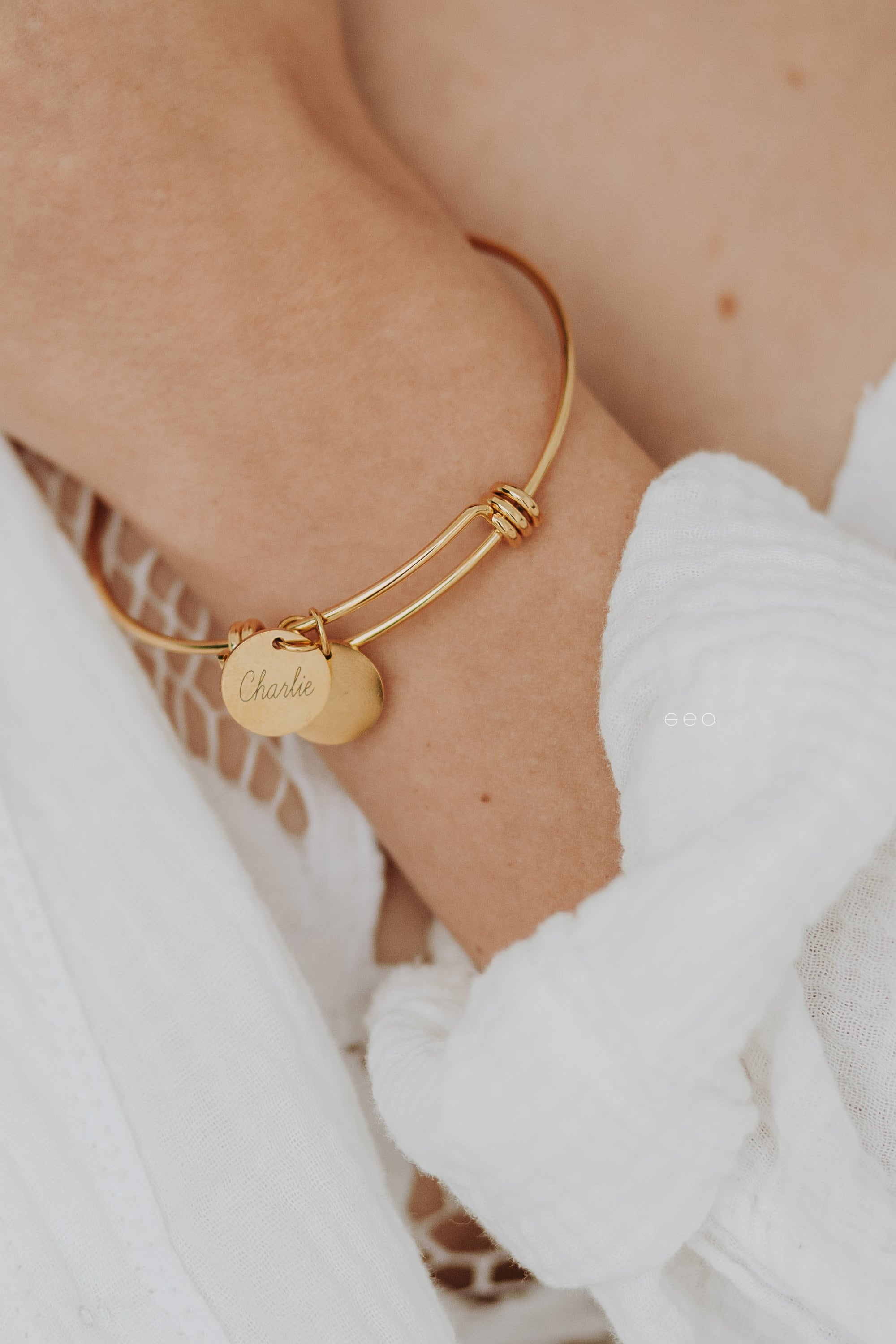 Personalized Bangle Bracelet With Charms Name Bracelet Mothers | Etsy