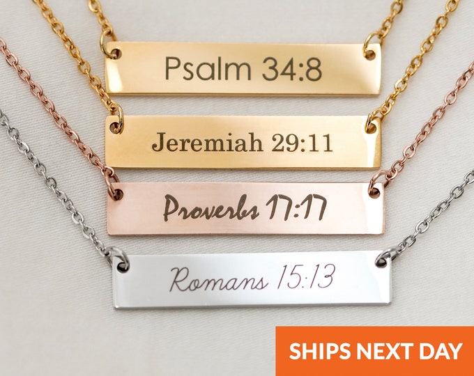 Scripture Necklace • Choose Your Verse | Custom Bible Verse | Colorful ...