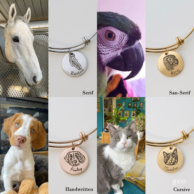 Personalized Pet Gifts Custom Pet Portrait Bracelet Women Pet - Etsy
