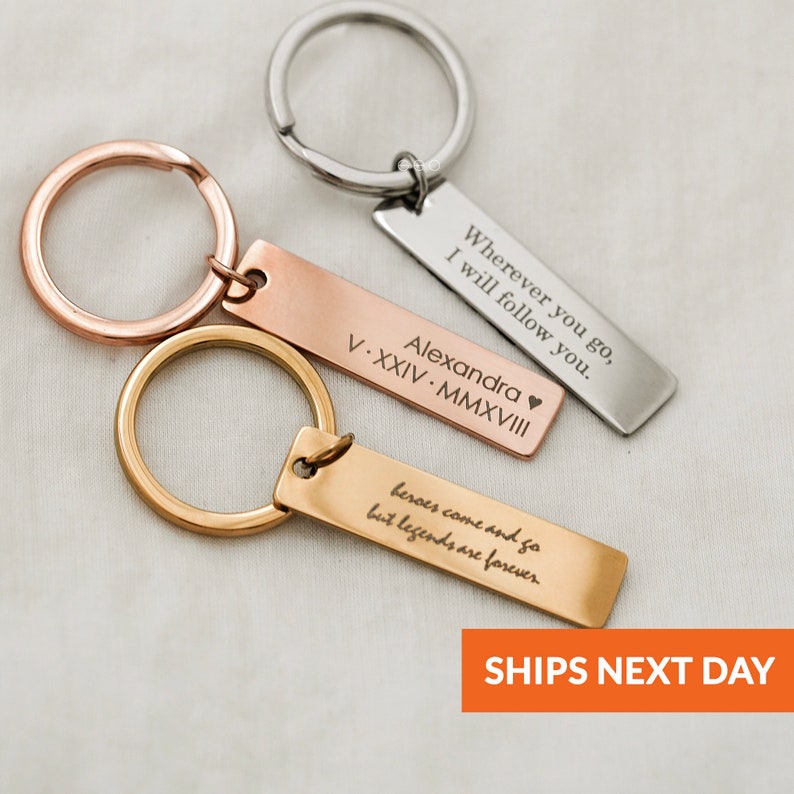 Personalized Keychain for Men Custom Engraved Couple Keychain - Etsy