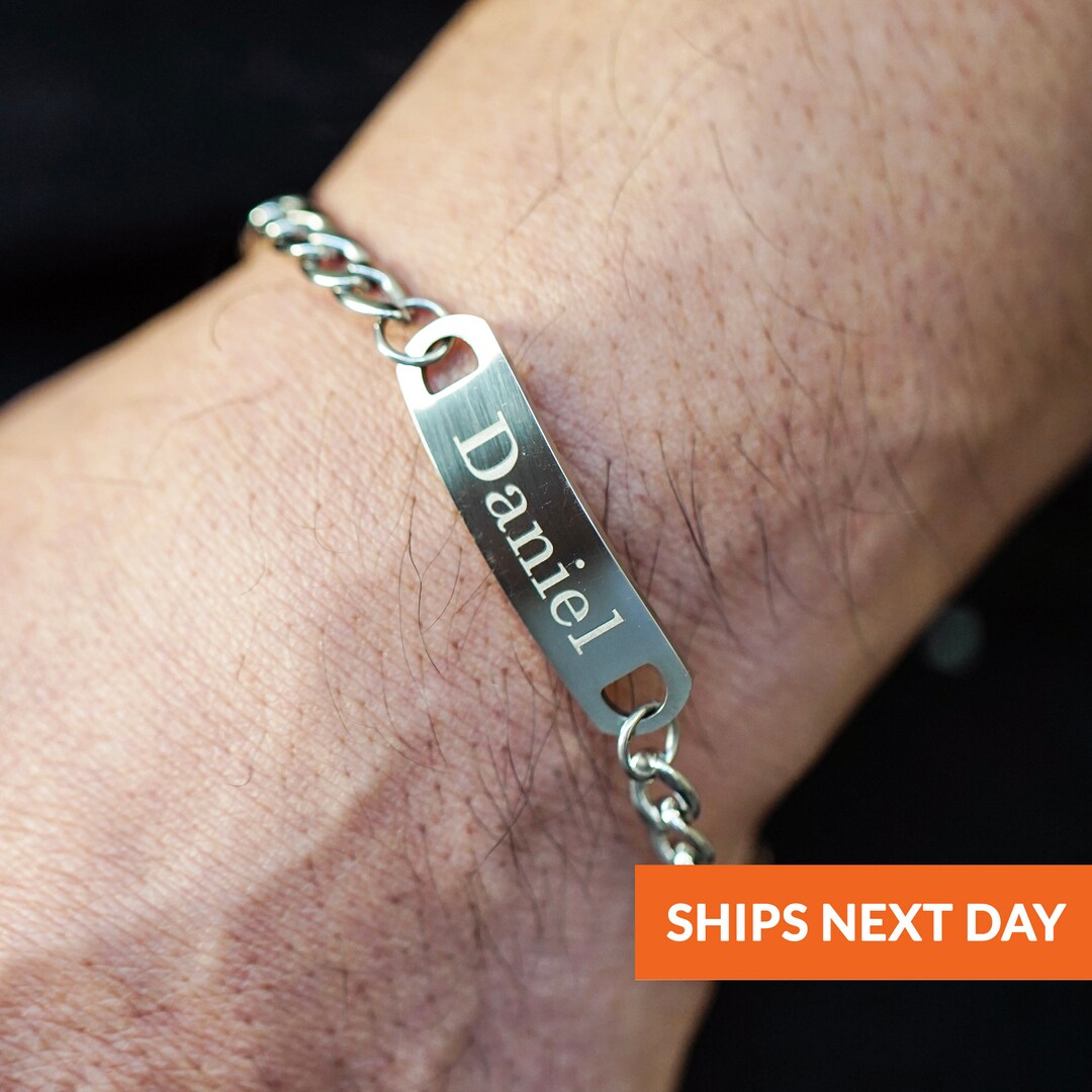 Personalized Bracelet for Men Jewelry Curb Chain Mens Bracelet Handmade ...