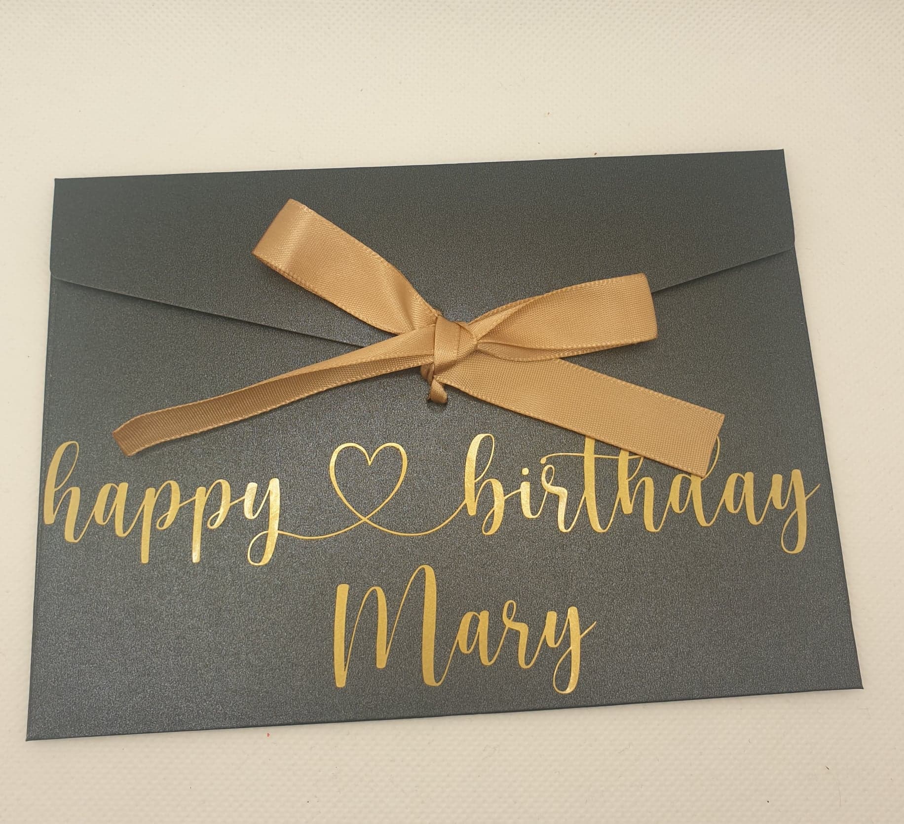 Custom Made Happy Birthday Envelope With Ribbon Voucher - Etsy