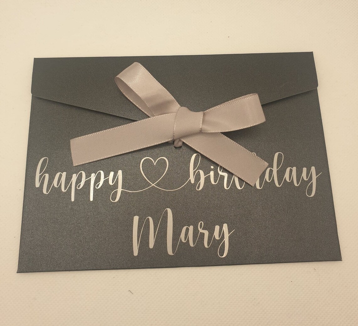 Personalized Happy Birthday Gift Envelope With Ribbon - Etsy