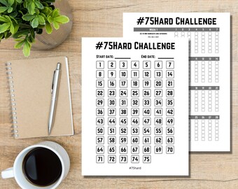 75 Hard Challenge Habit Tracker & Printable Instant Download - Etsy