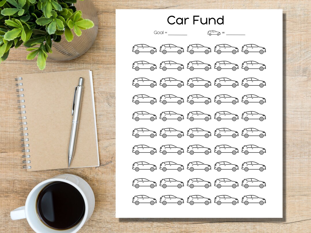 Car Fund Savings Tracker, Digital Tracker, Savings Printable Tracker ...