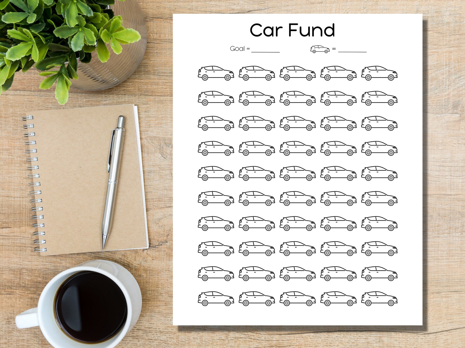 Car Fund Savings Tracker, Digital Tracker, Savings Printable Tracker ...