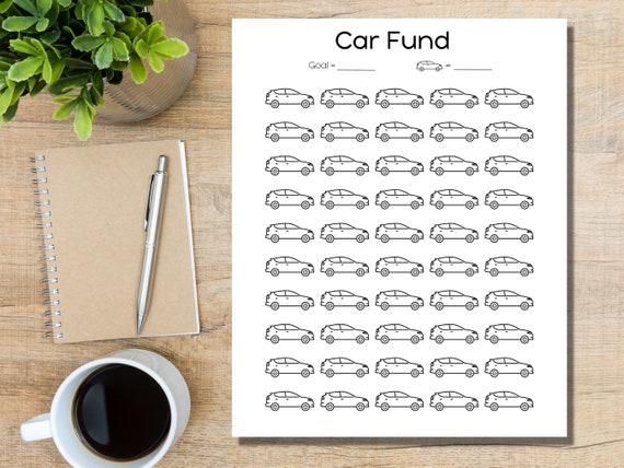 Car Fund Savings Tracker Digital Tracker Savings Printable | Etsy