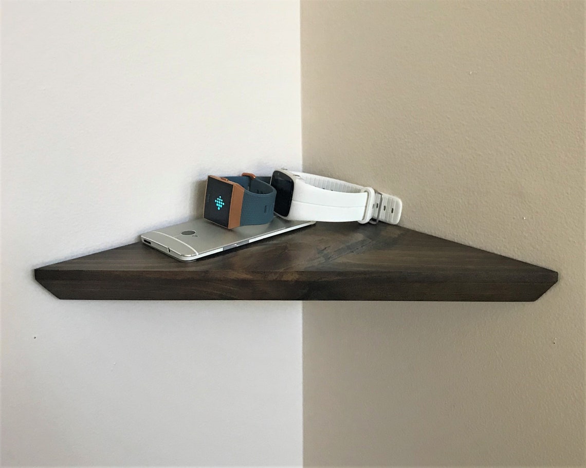 Corner Triangle Shelf Faceted Edge Wooden Speaker Wall - Etsy
