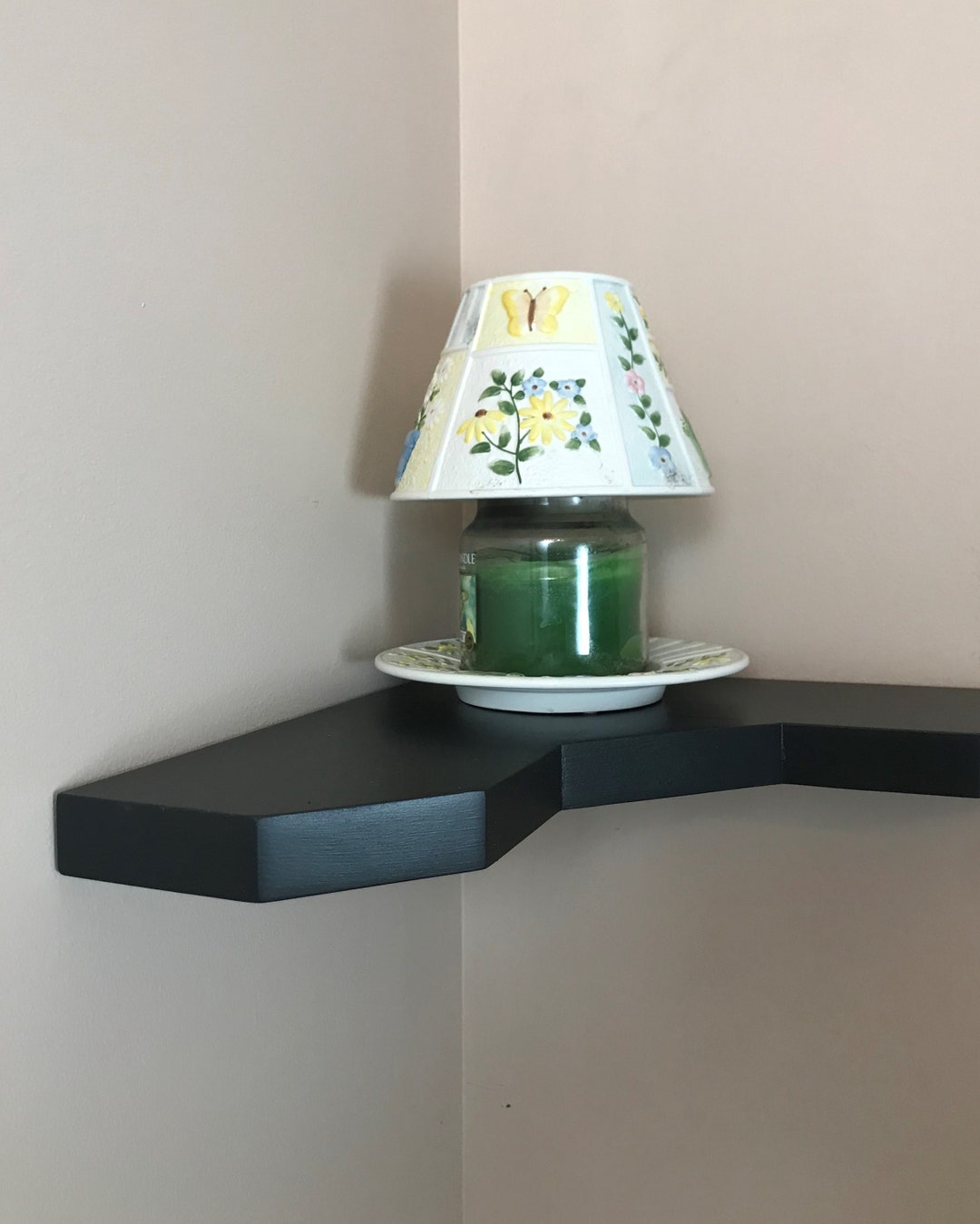 Corner Floating Shelf, V Shape Wooden Shelves, Rustic Heart Corner ...