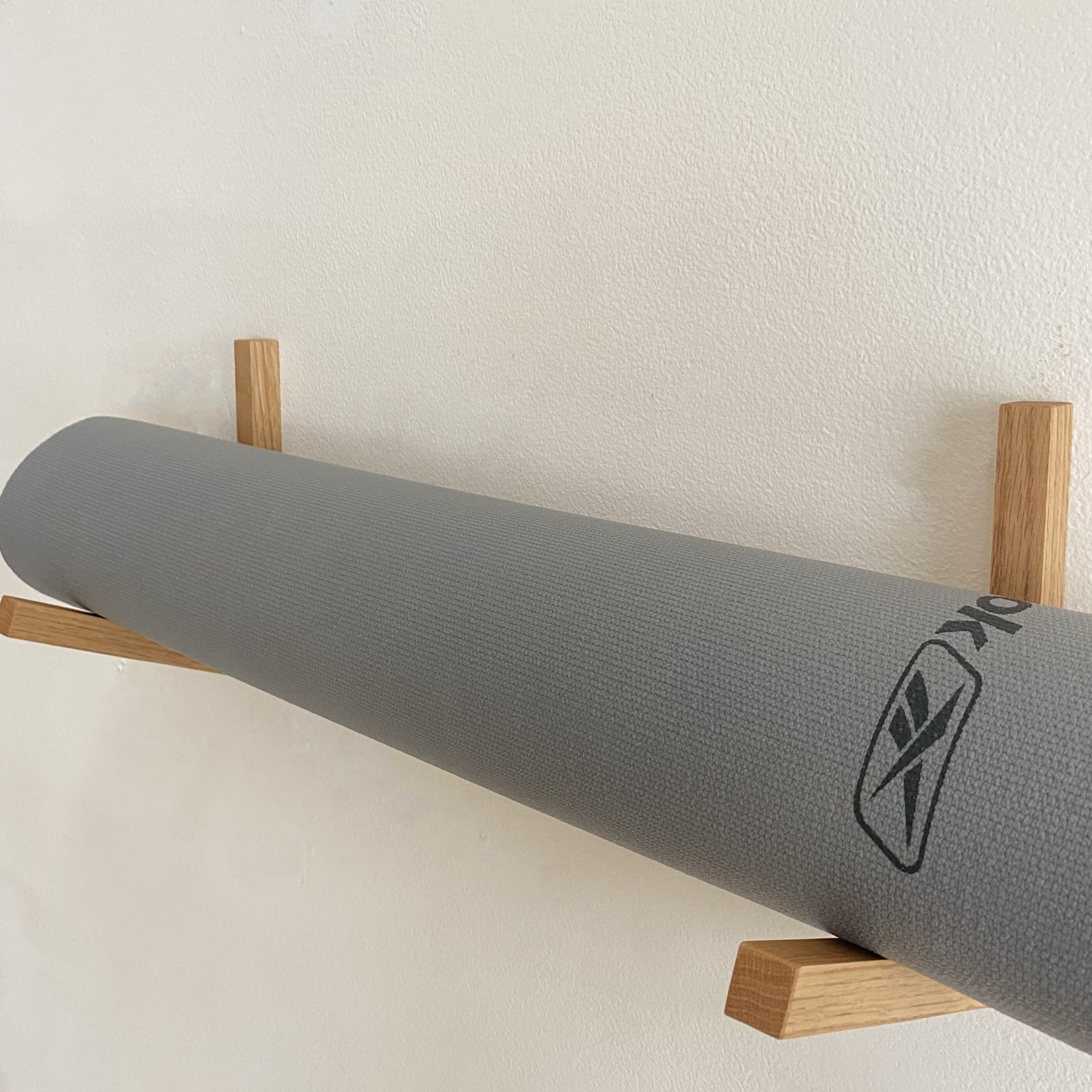 Oak Yoga Mat Hooks: Wall Mounted Pilates Mat Storage, Set of Two ...