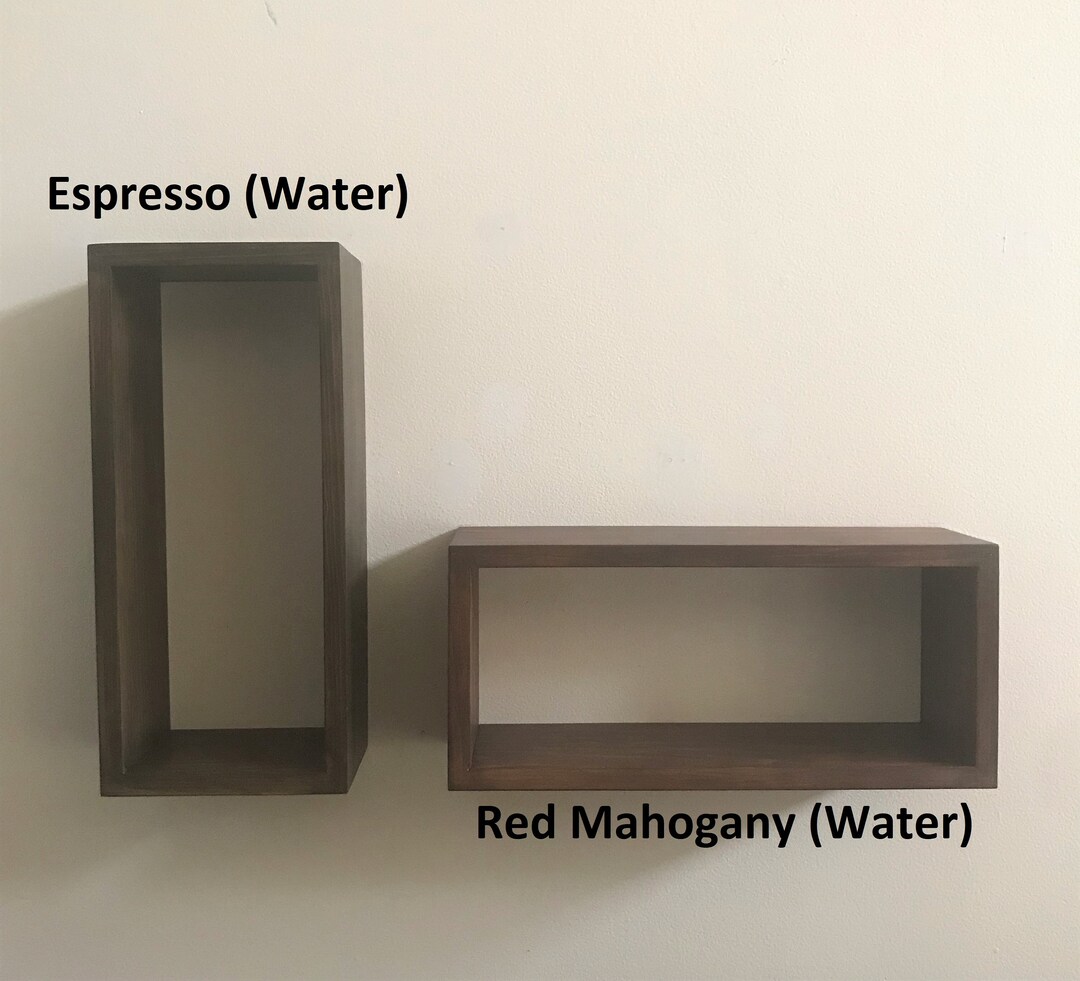 Wood Floating Rectangle Shelf, Hardwood Modern Rustic Shelf, Bathroom ...