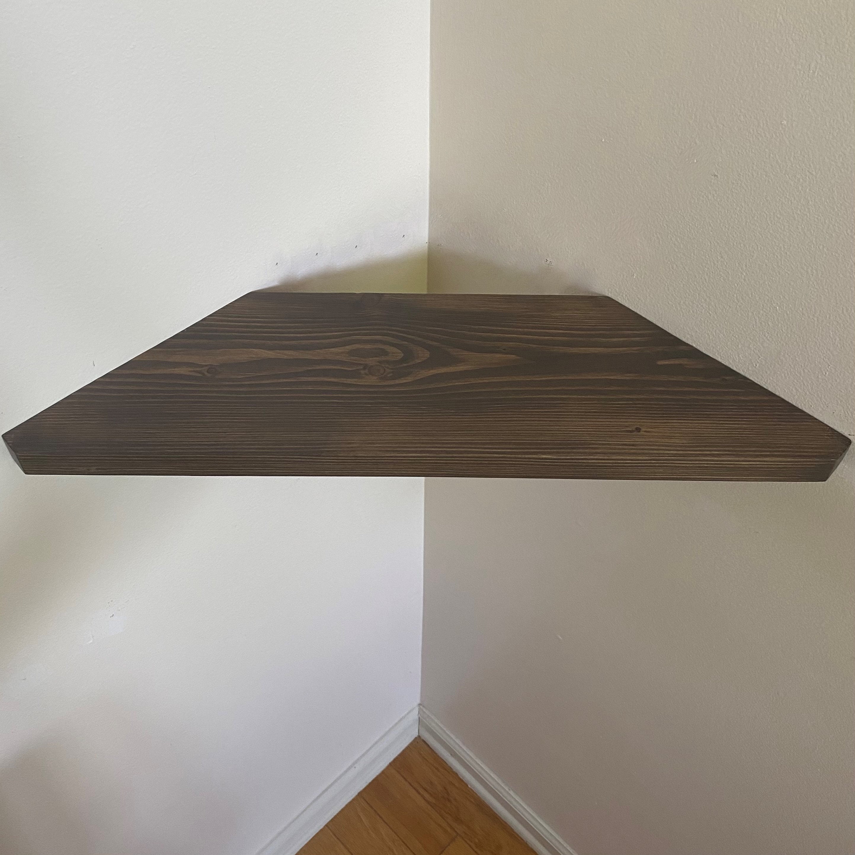 Trapezoidal Corner Shelf: Floating Wood Shelf for Speaker or Baby ...