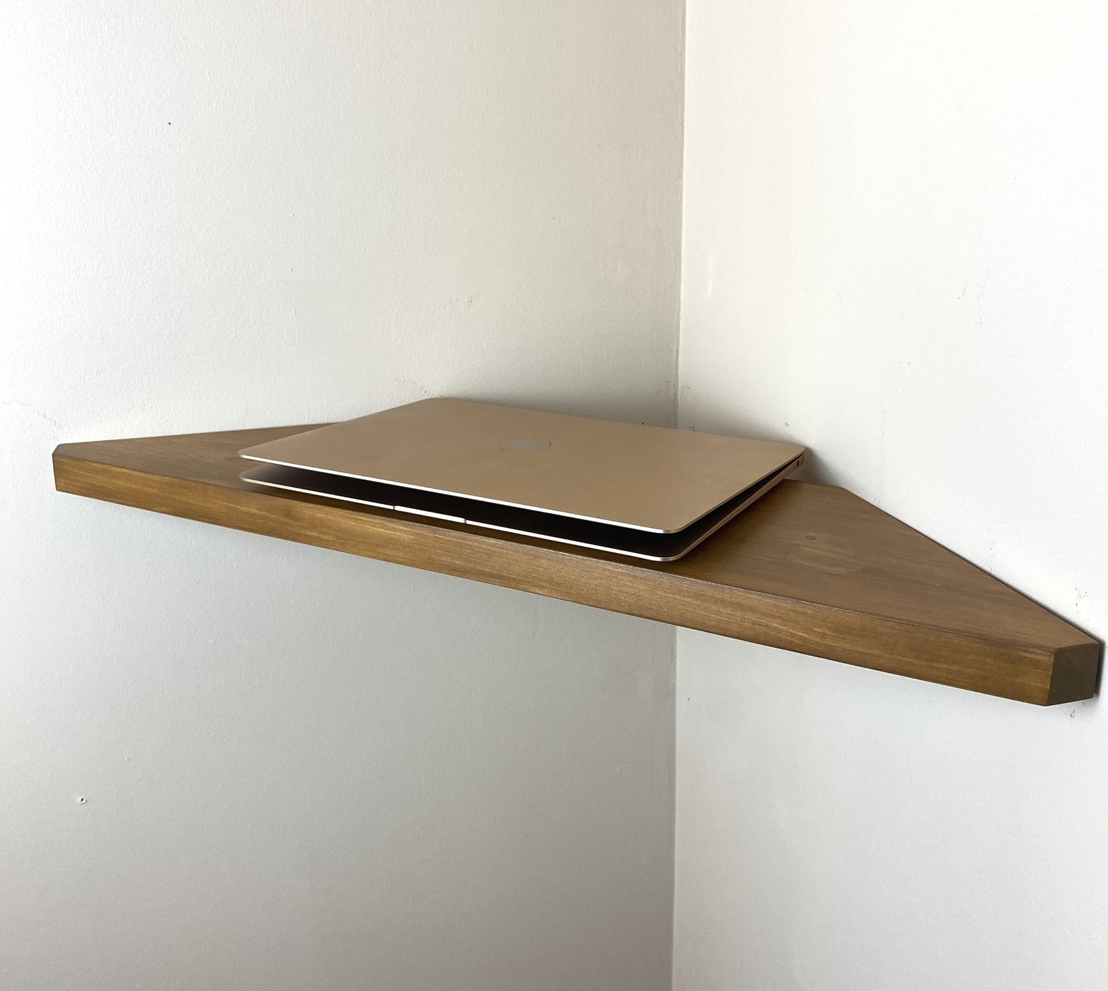 Trapezoidal Corner Shelf: Floating Wood Shelf for Speaker or Baby ...