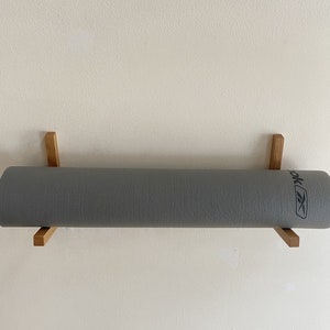 Oak Yoga Mat Hooks: Wall Mounted Pilates Mat Storage, Set of Two ...