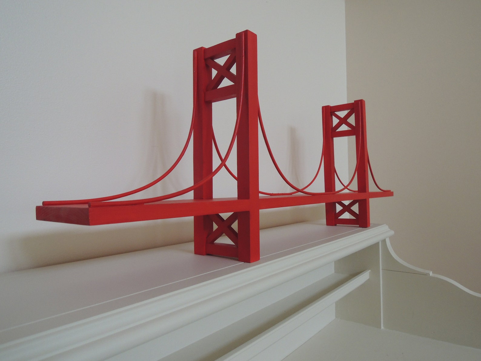 Golden Bridge Long Shelf Home Decor Wall Art Floating - Etsy