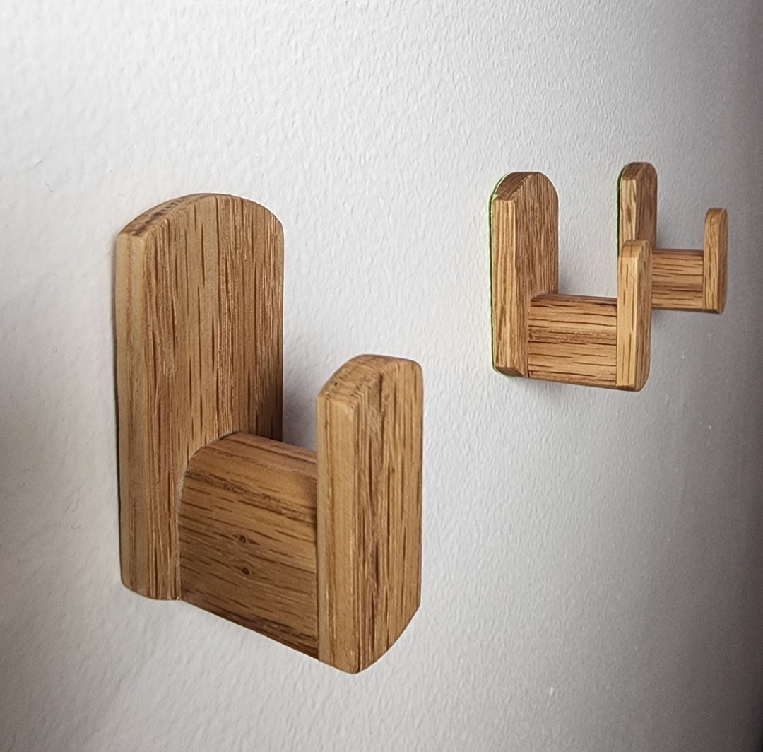 Oak Small Self-adhesive Hooks, Decorative Wall Coat Rack Hangers ...