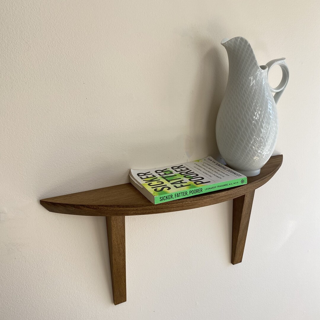 Beveled Edge Table, Console Hallway Table, Floating Wooden Shelves ...