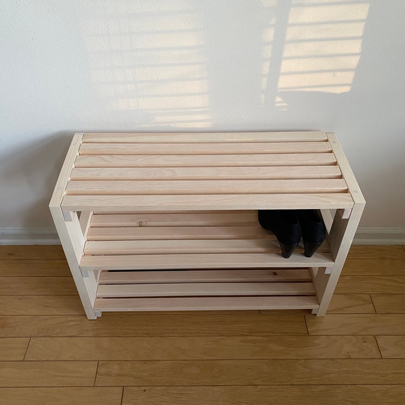 Shoe Rack Wood Shoe Storage Bench Wooden Sofa Shoe Rack 3 - Etsy