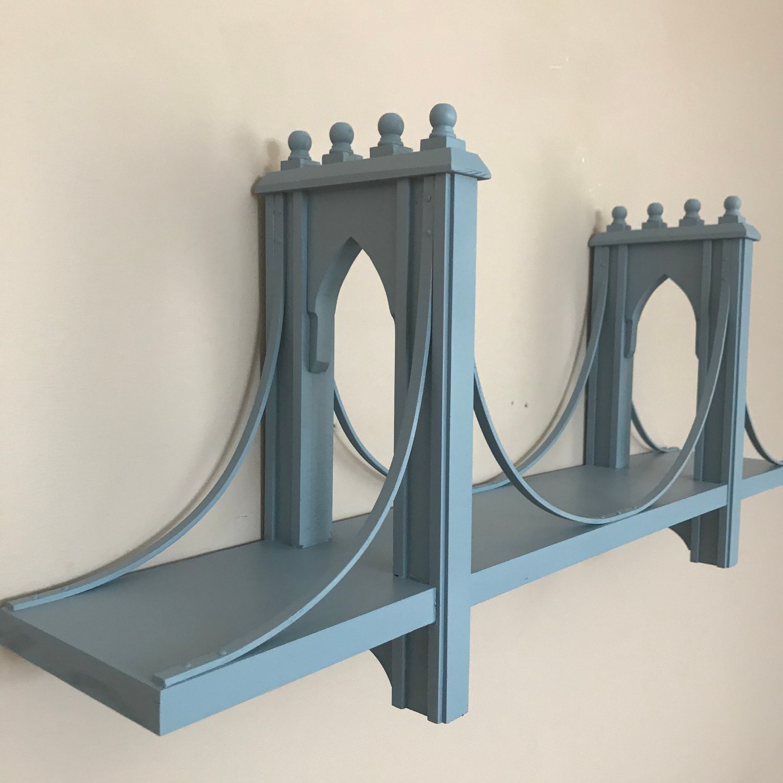 Manhattan Bridge Shelf: Wooden NYC Landmark Floating Shelves ...