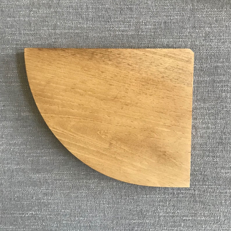 Golden Oak Triangle Corner Shelf: Radius Wooden Floating Shelves ...