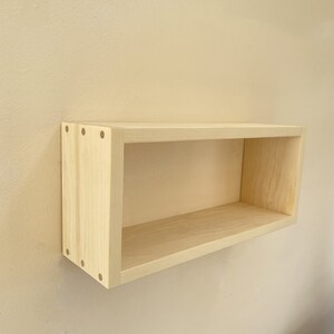 Wood Floating Rectangle Shelf, Hardwood Modern Rustic Shelf, Bathroom ...