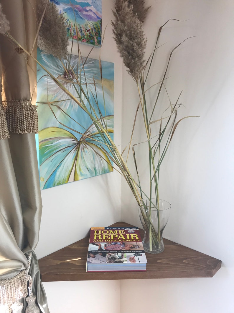 Computer Table Pentagonal Big W Corner Shelf Floating Rustic - Etsy