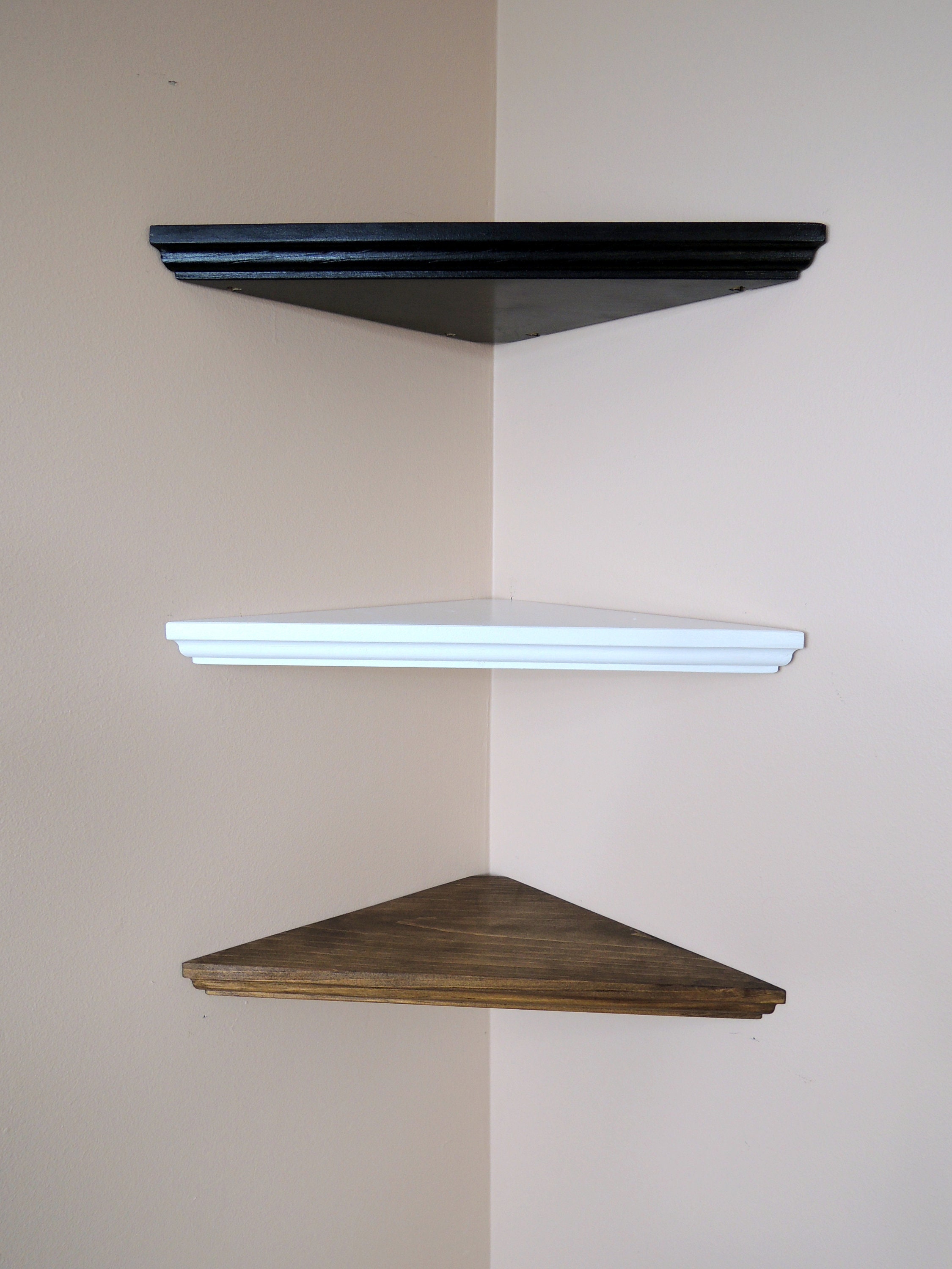 Corner Shelf Triangle Shelf With Milling Wall Shelf Storage | Etsy UK