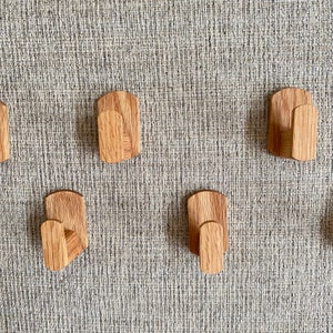 Oak Small Self-adhesive Hooks, Decorative Wall Coat Rack Hangers ...