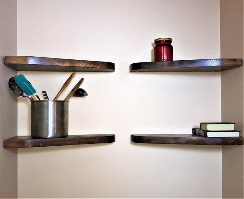 Bedside Radius Pentagonal Corner Shelf Rustic Floating Shelves | Etsy