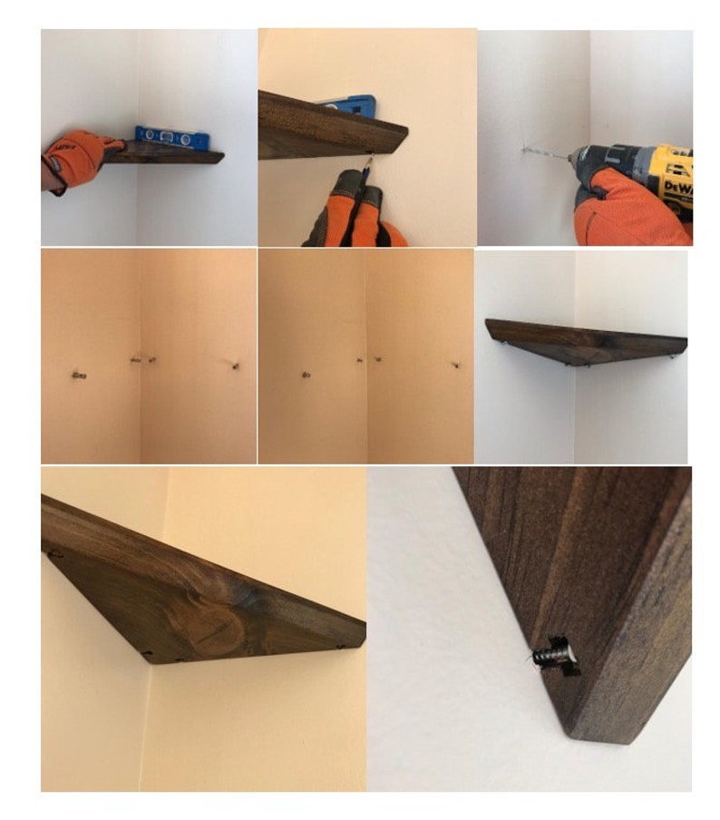 Computer Table Pentagonal Big W Corner Shelf Floating Rustic - Etsy