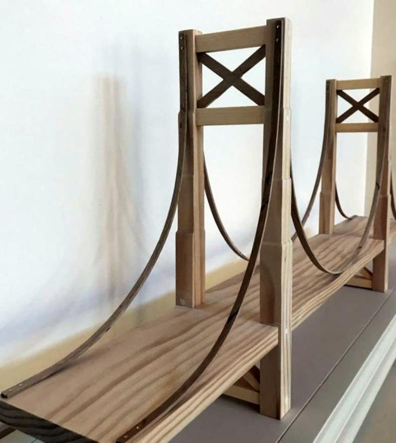 Golden Bridge Long Shelf Home Decor Wall Art Floating - Etsy