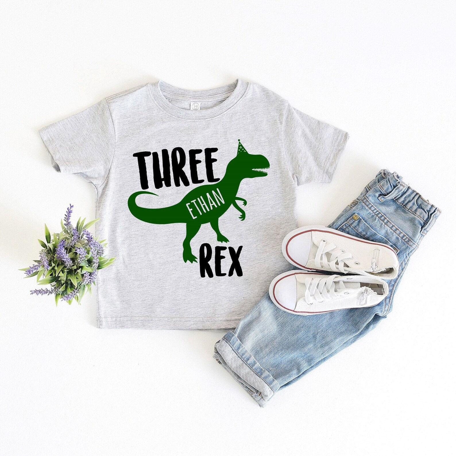 Three Rex Birthday Shirt Custom Dinosaur Birthday Shirt - Etsy