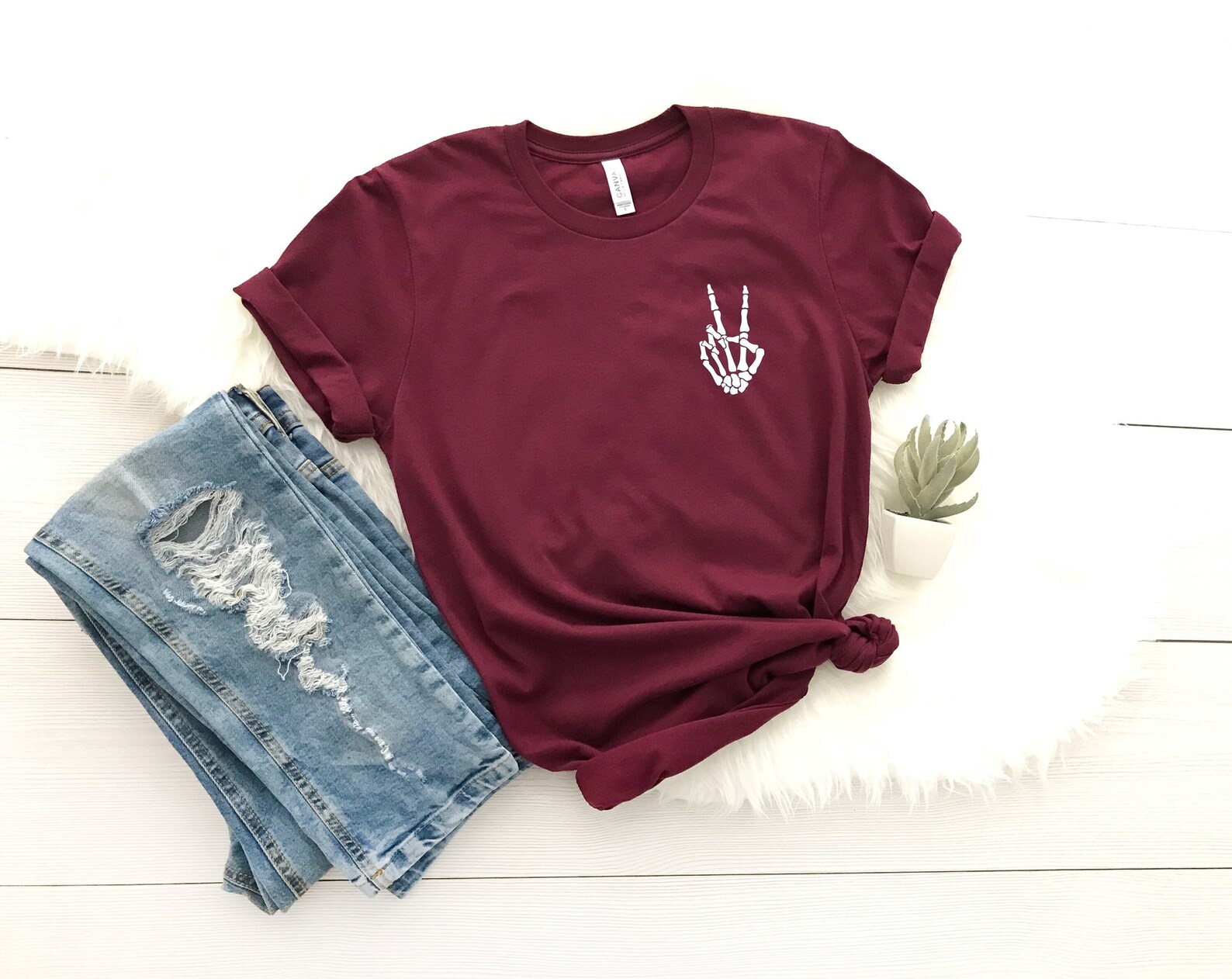 Skeleton Peace Sign Shirt Halloween Shirt Skeleton Hand - Etsy