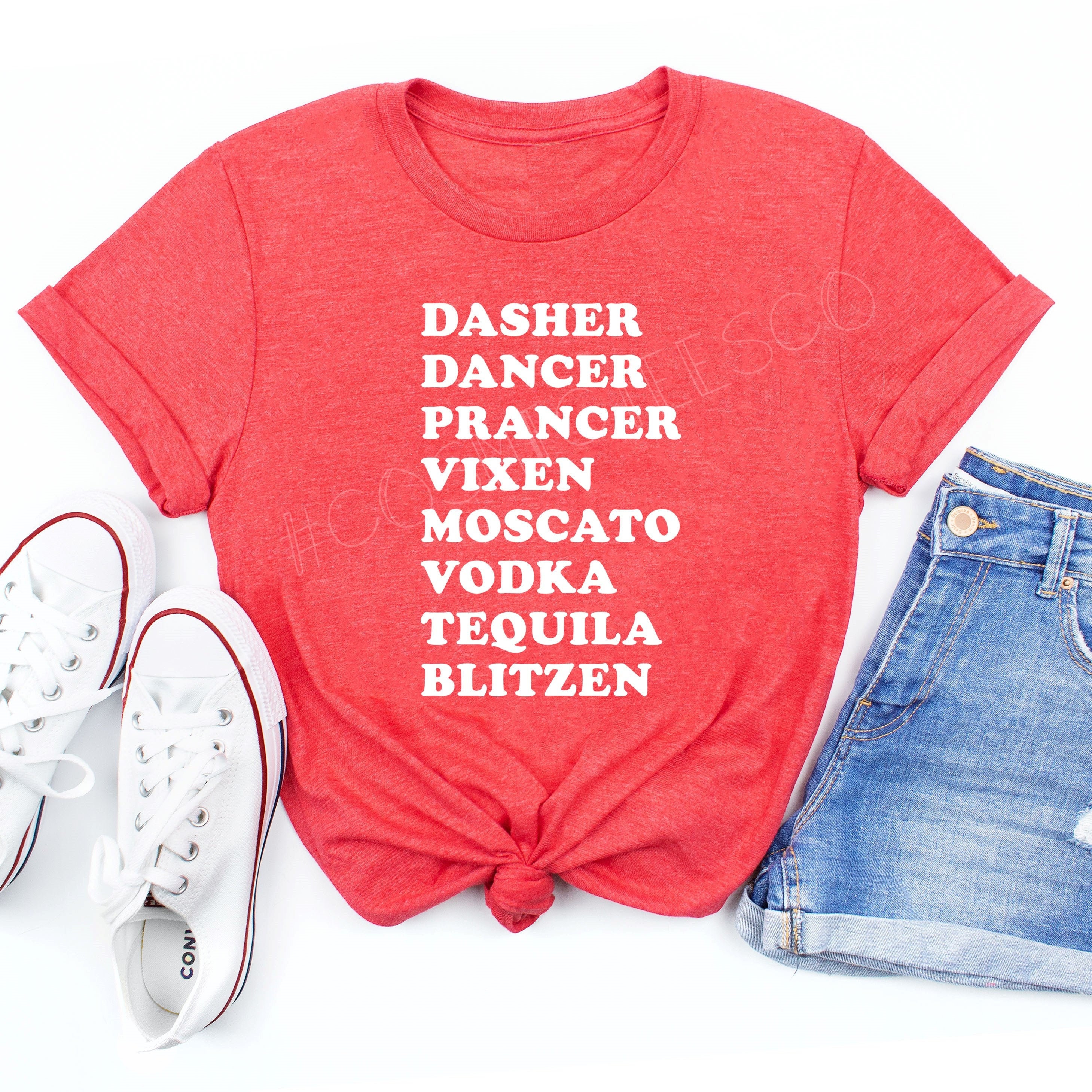 Reindeer alcohol shirt funny christmas shirt christmas | Etsy