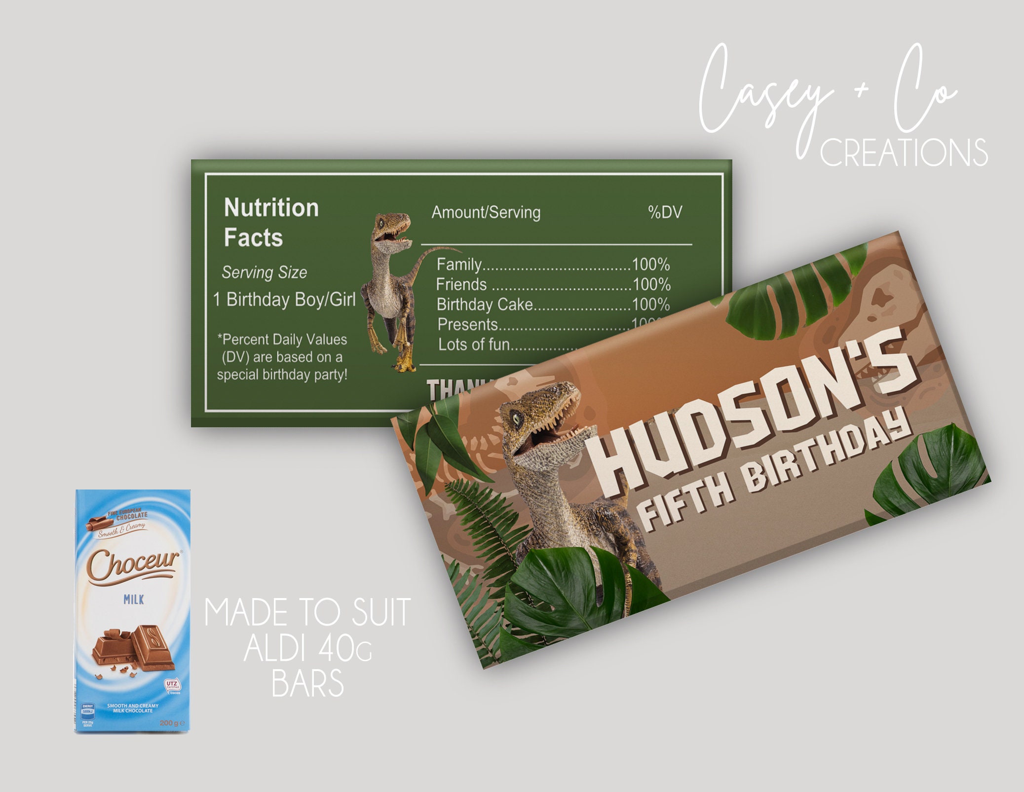 Realistic Raptor T-rex Dinosaur Jurassic Chocolate Bar Wrapper - Etsy