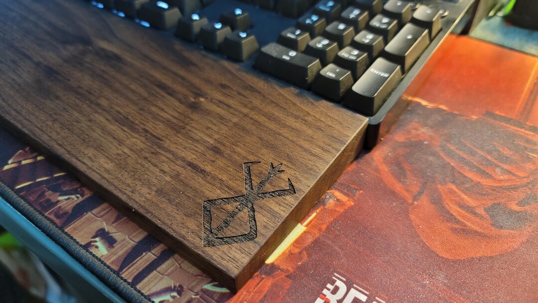 Berserk Wood Keyboard Wrist Rest Laser Engraved Walnut - Etsy
