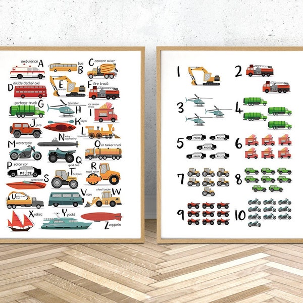 Truck Alphabet Poster - Etsy