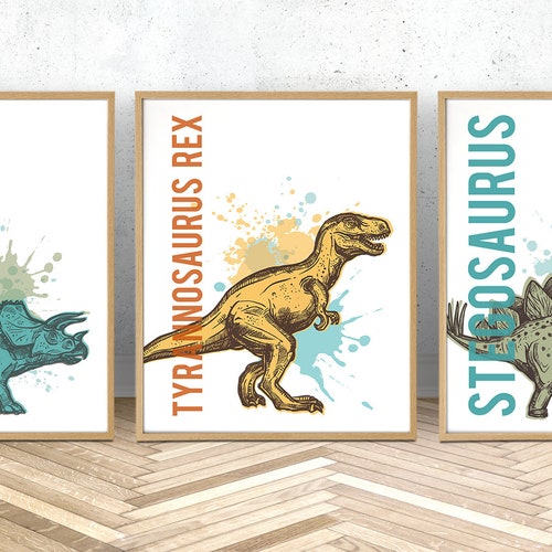 Dinosaur SET of Prints Printable Wall Art Dinosaur Themed - Etsy